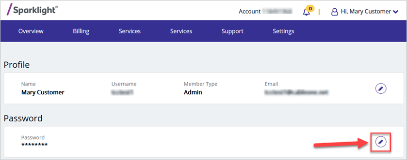 Forgot my Password or Username or Change my Password – Sparklight Support